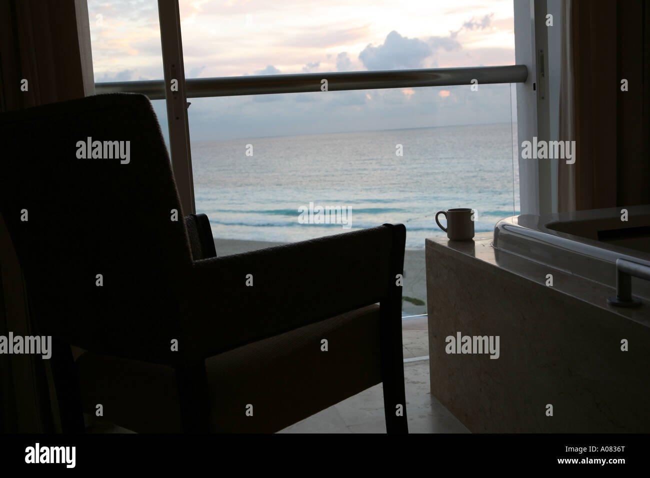 View from hotel window, Cancun, Mexico Stock Photo - Alamy
