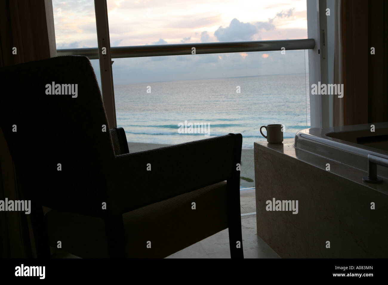 View from resort hotel window in Cancun, Mexico Stock Photo - Alamy