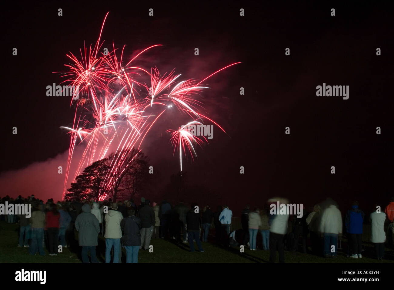 Fireworks Display at Roundhay Park Leeds Stock Photo - Alamy