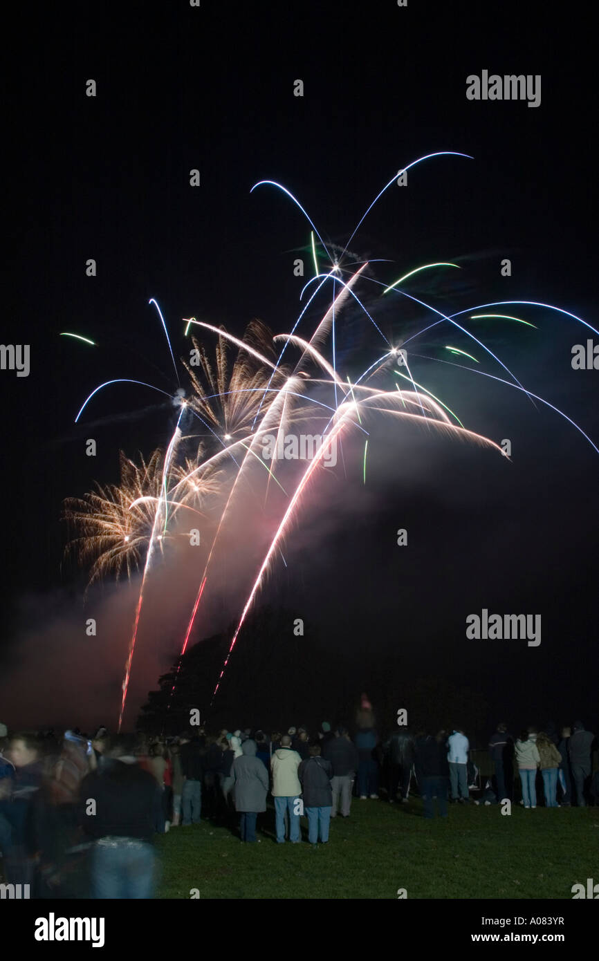 Fireworks Display at Roundhay Park Leeds Stock Photo - Alamy
