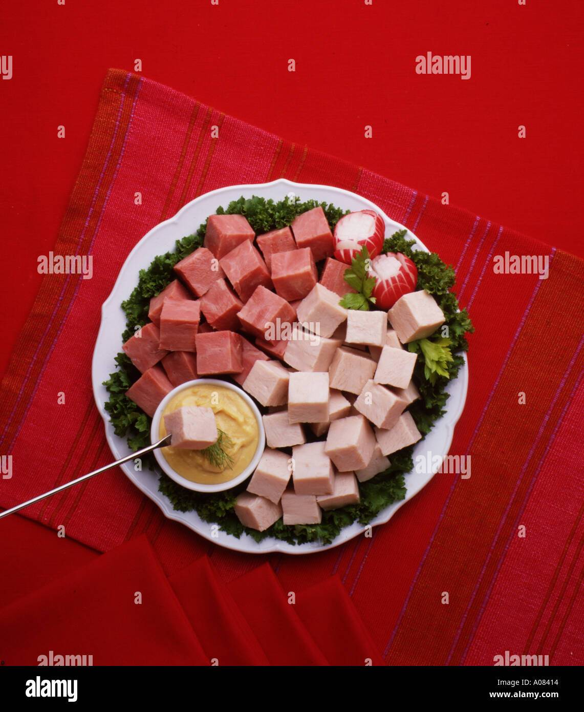 Ham Turkey Plate Stock Photo - Alamy