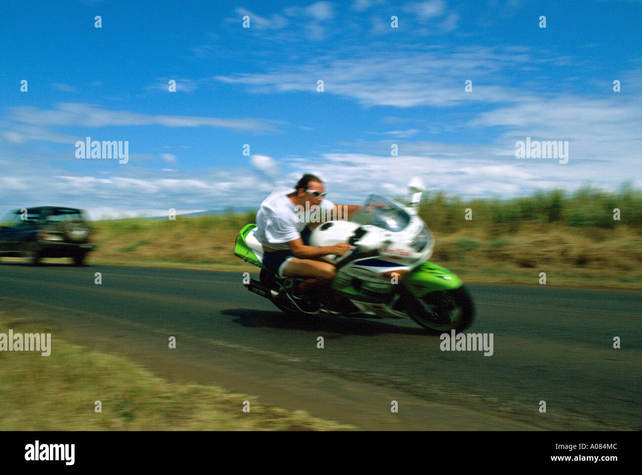 fast motorcyclist without helmet Stock Photo - Alamy