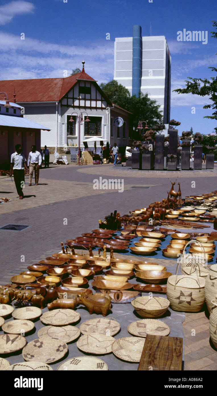 Namibia city of Windhuk Windhoek market souvenir shop native art Stock ...