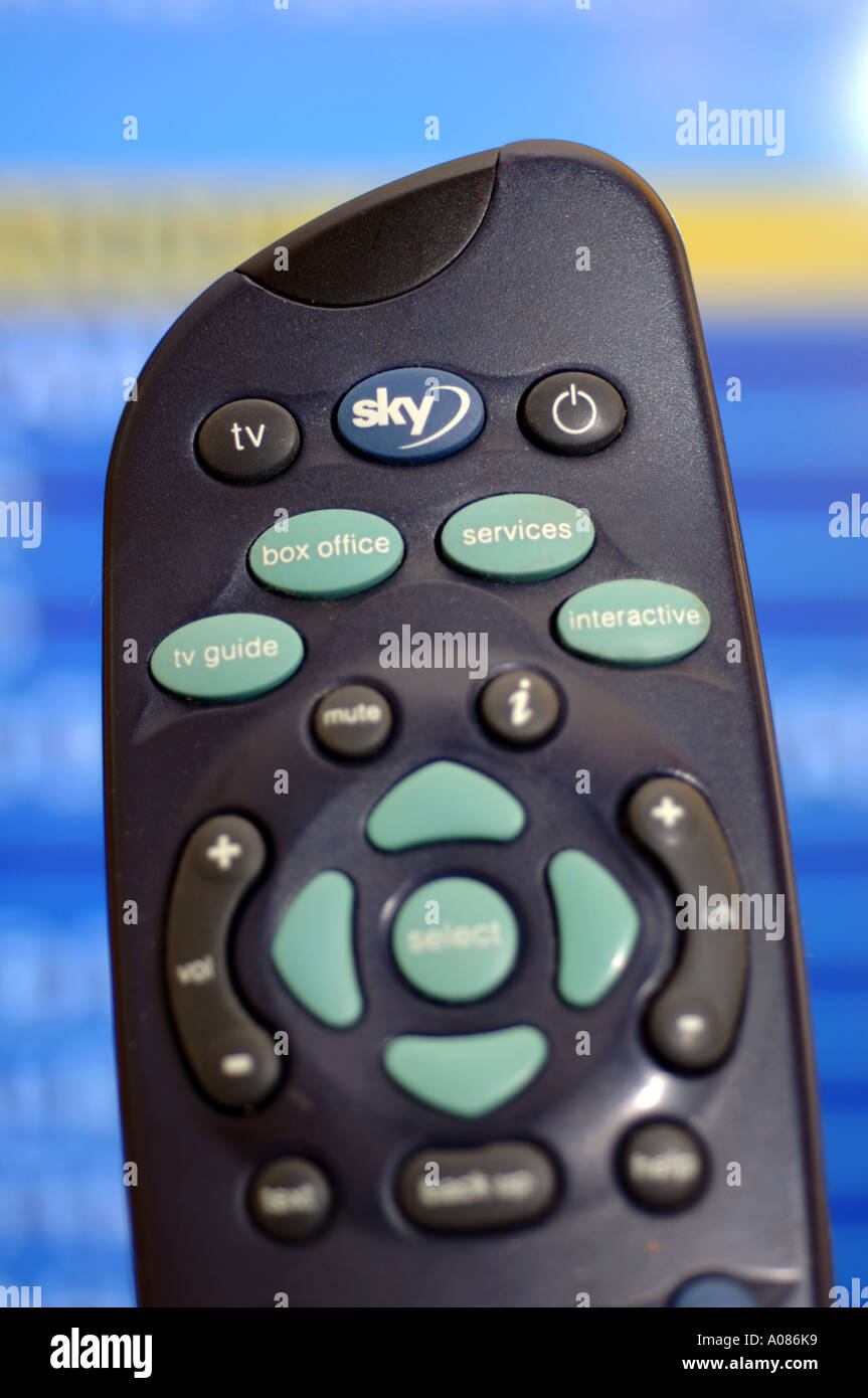 Sky satellite television remote hand controller Stock Photo - Alamy