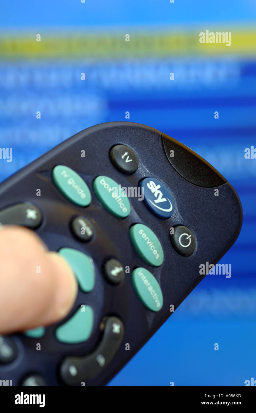 Sky satellite television remote hand controller Stock Photo - Alamy