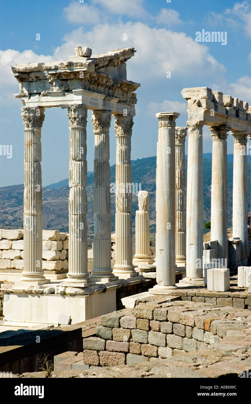 Stone walls and columns, Temple of emperor Trajan, the Acropolis ...