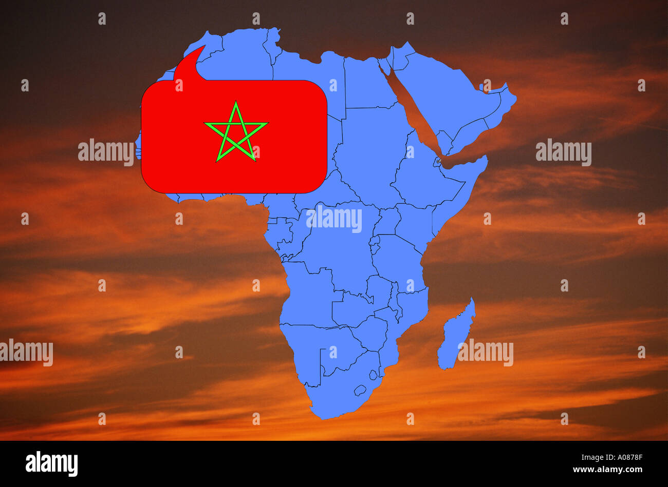 Morocco africa map hi-res stock photography and images - Alamy