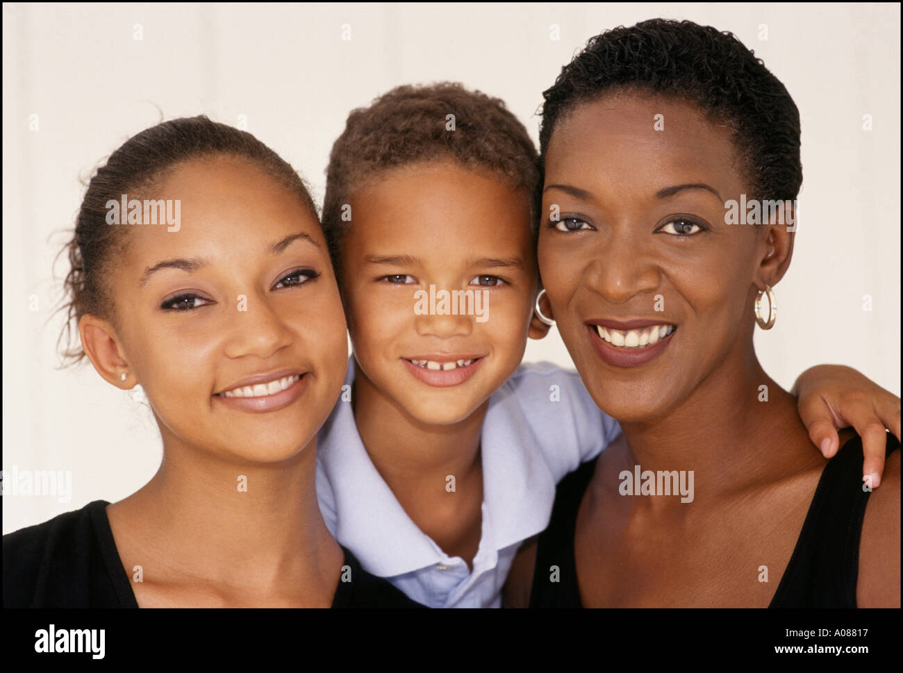 Mother and two Children Stock Photo - Alamy