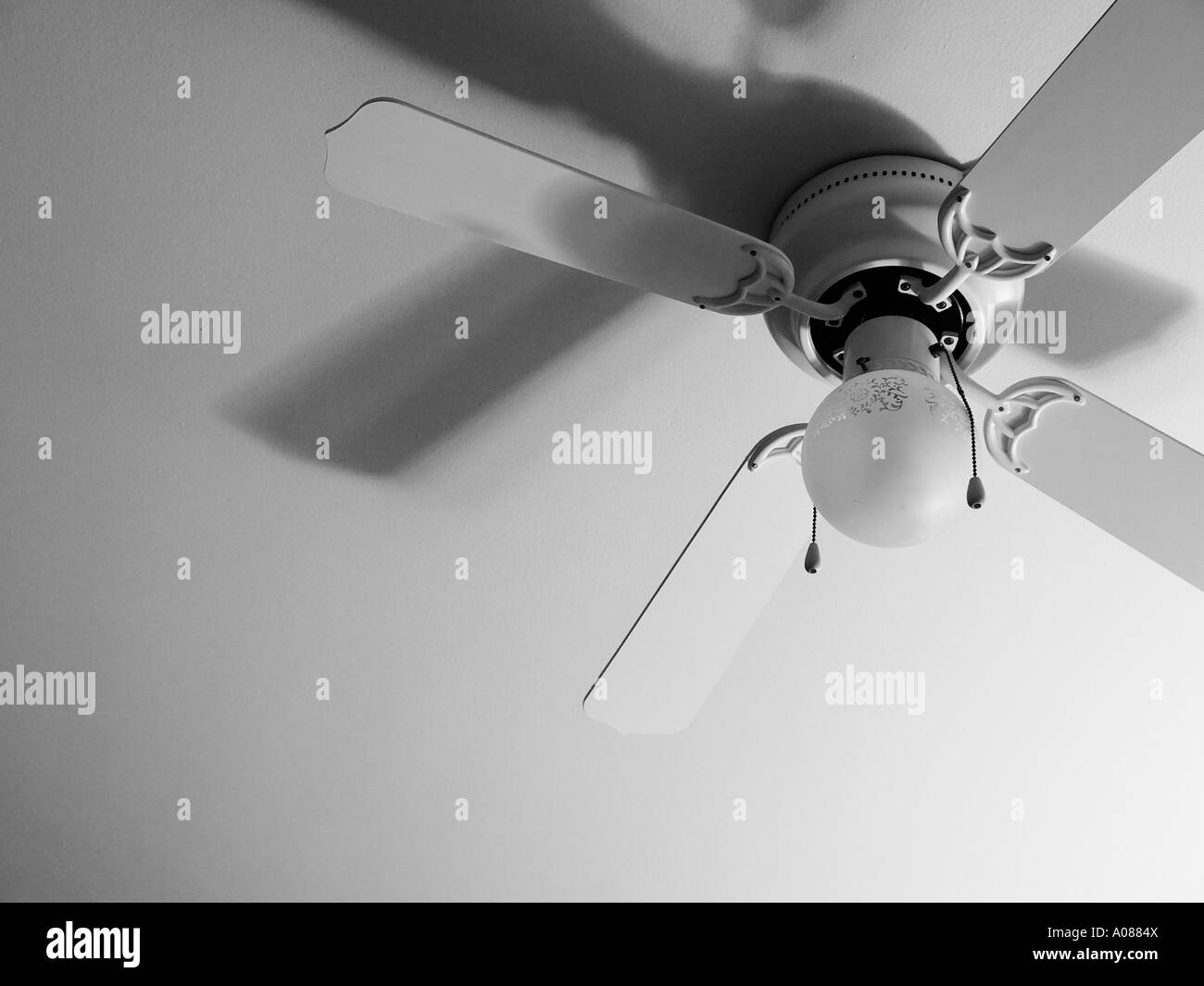 Detail view of a ceiling fan accentuating the shadows Stock Photo - Alamy