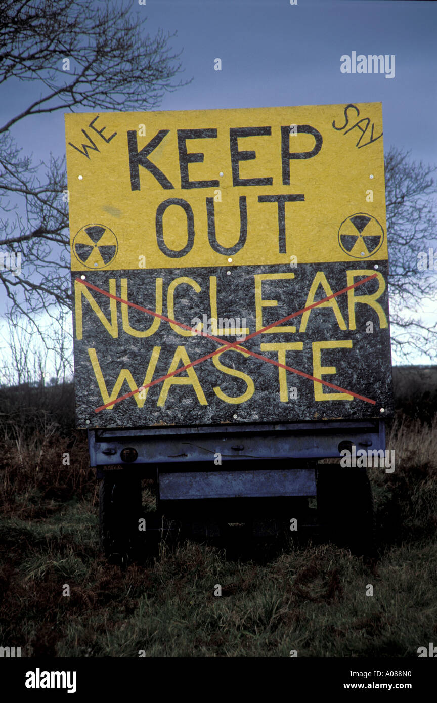 Protect sign against nuclear waste Pembrokeshire Stock Photo - Alamy