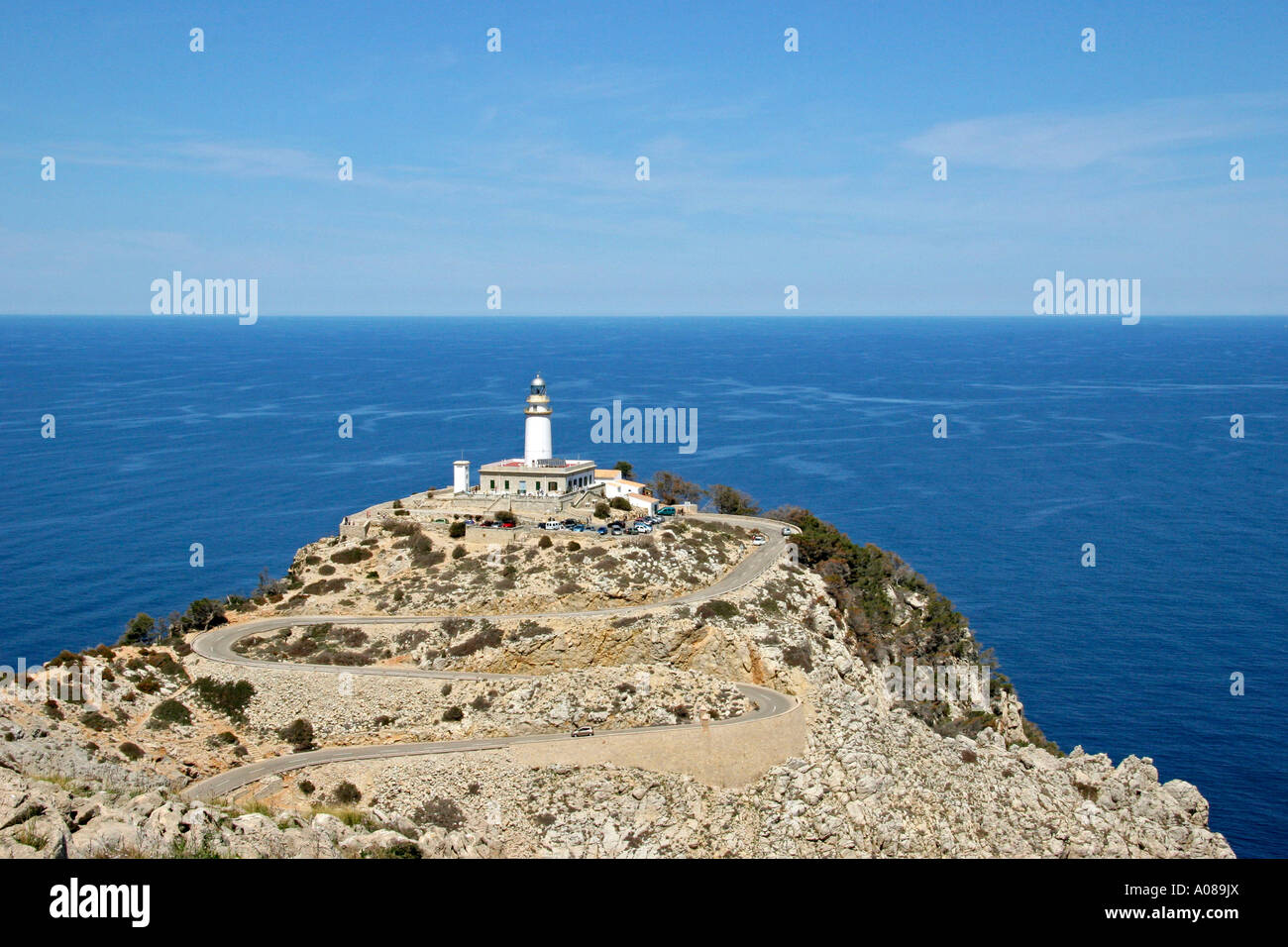 Mallorca Leuchtturm am Cap Formentor, lighthouse at Cap Formentor Stock ...
