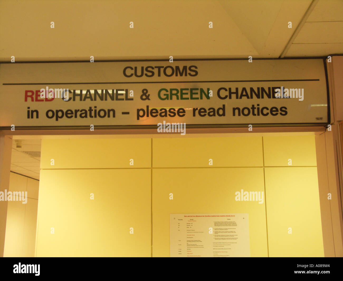 Green channel customs hi-res stock photography and images - Alamy