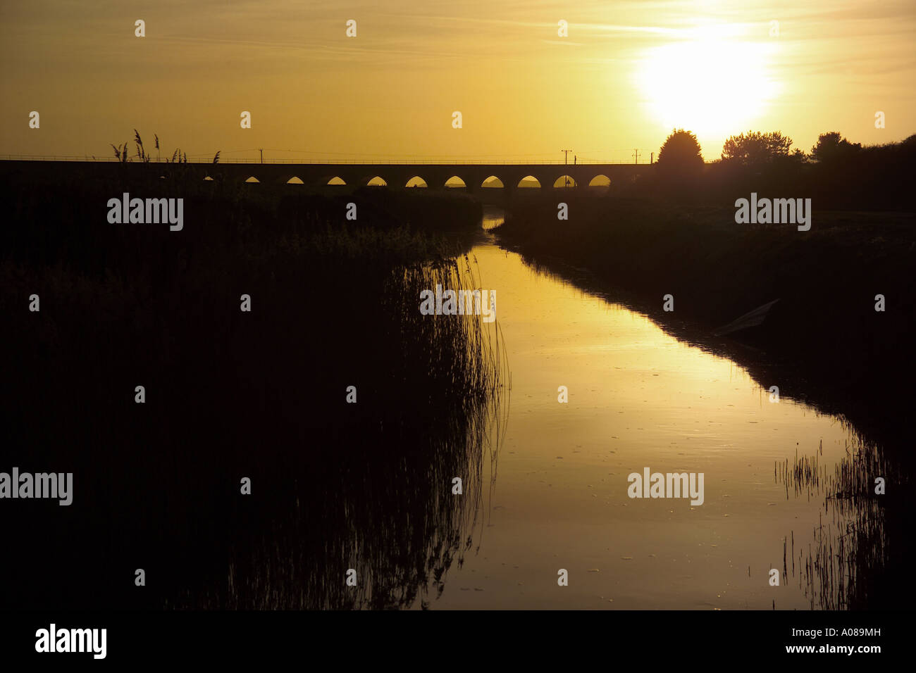 Bridge over Canal Malltraeth Anglesey North West Wales Stock Photo - Alamy