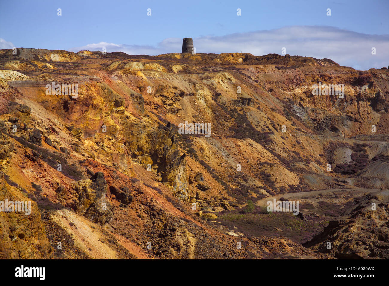 Derelict Windmill Disused Open Cast Copper Mine Parys Mountain Amlwch ...