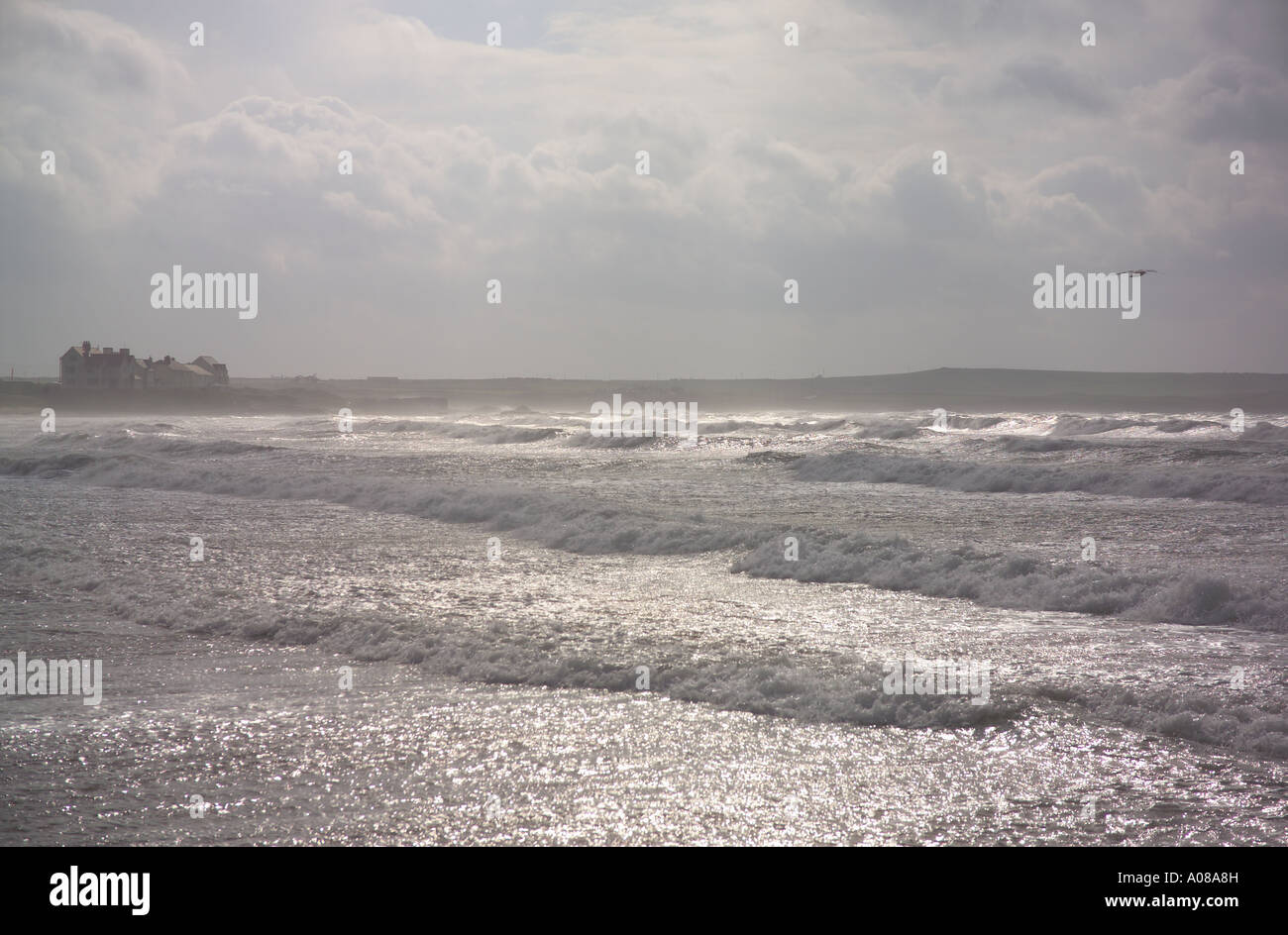 Surf Rhosneigr Beach Anglesey North West Wales Stock Photo - Alamy
