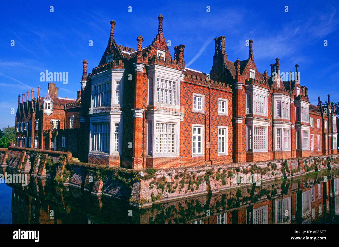 Historic moated country house Helmingham Hall, Suffolk, England, UK ...