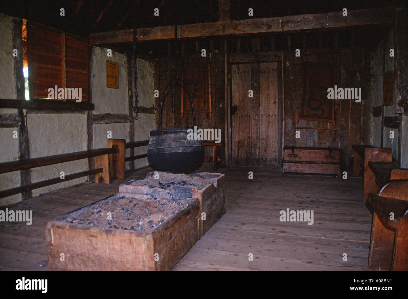 Reconstruction interior home Anglo Saxon village Stock Photo: 5664912 ...