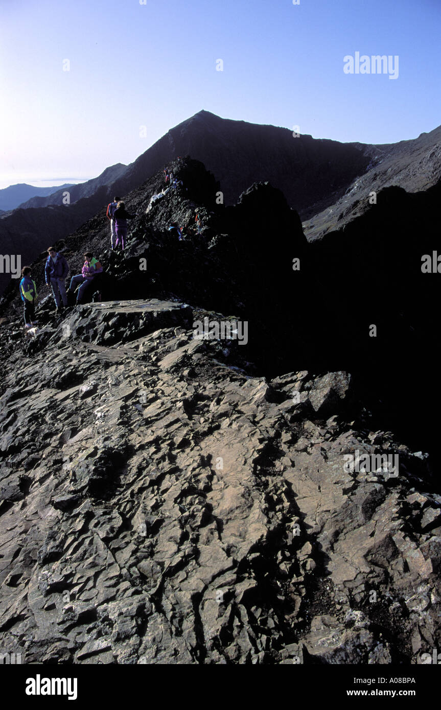 Climbing On Crib Goch Snowdonia High Resolution Stock Photography and ...