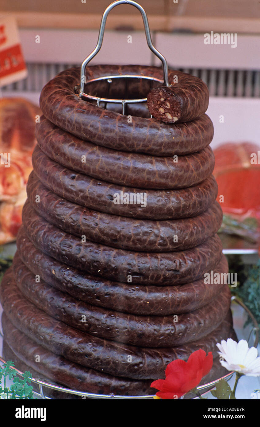 A long curled up sausage type food called Boudin and in this case ...