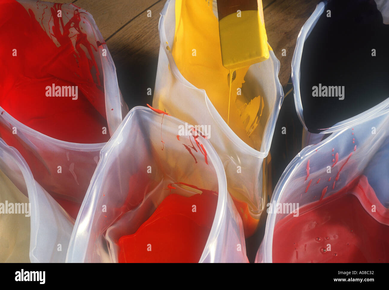 Plastic paint containers Stock Photo - Alamy