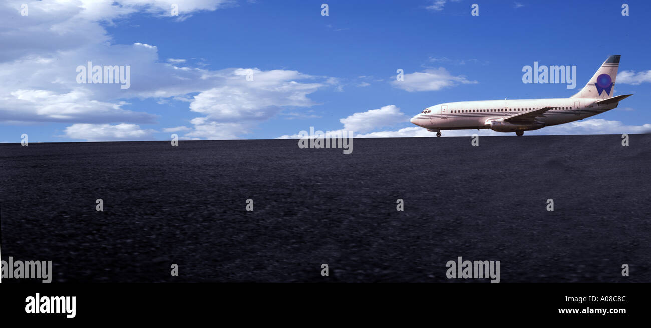 Airplane on Runway Stock Photo - Alamy
