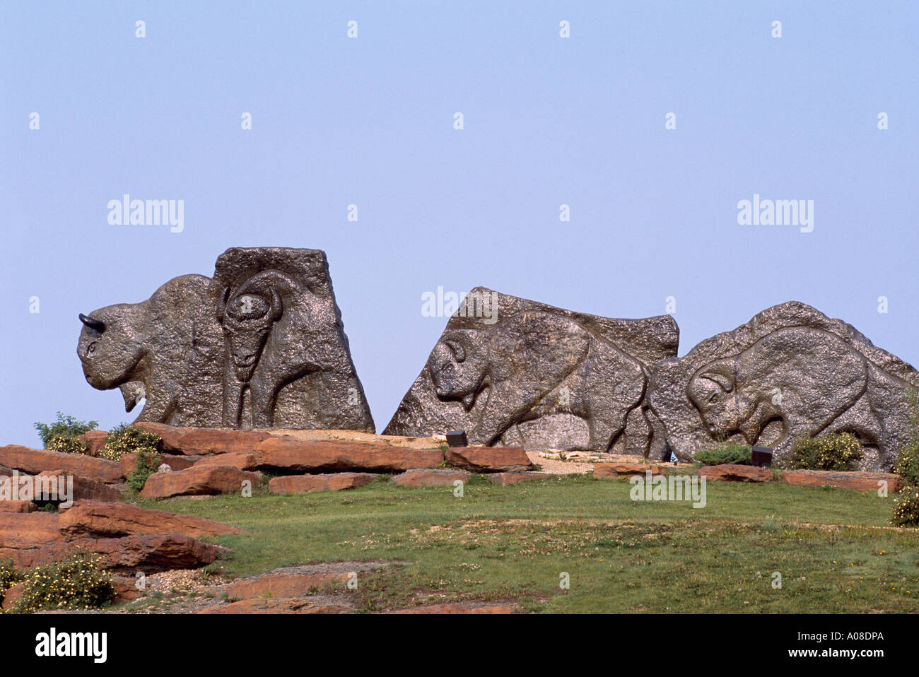 Modern Stone Sculpture at Wood Bison Gateway to Syncrude Athabasca Tar ...
