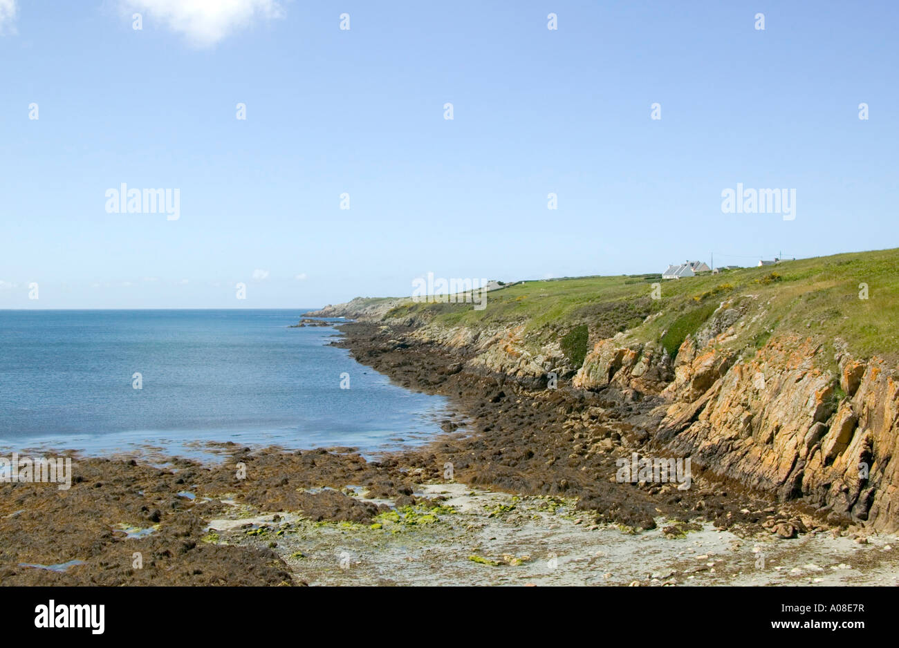 Typical coastline view from Lampaul main village Stock Photo - Alamy