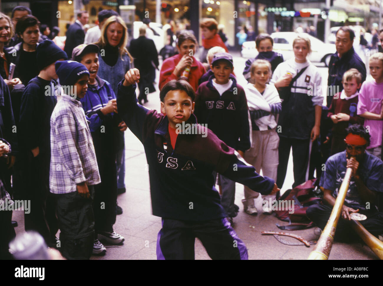 A young boy of Aboriginal descent dances Stock Photo - Alamy