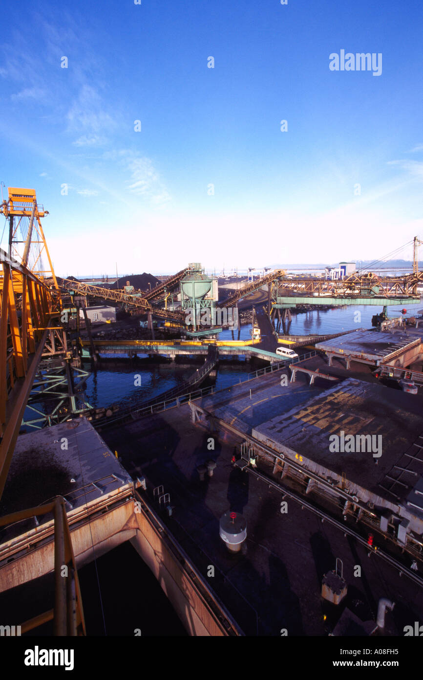 An Ocean-Going Ship loading Coal at Westshore Terminals at Roberts Bank ...