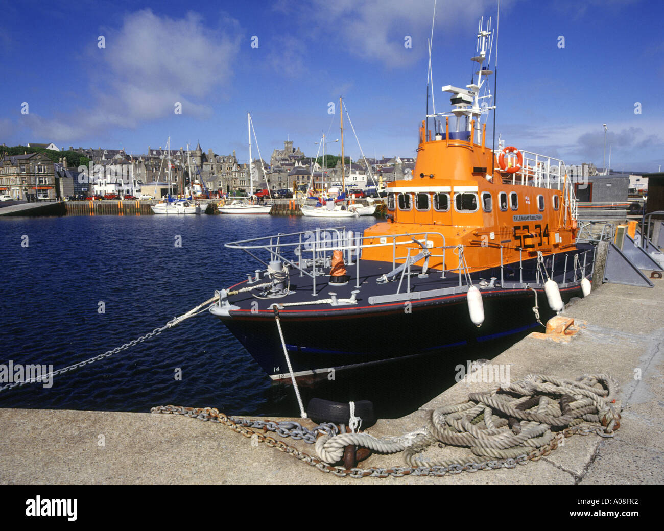 dh Lerwick harbour LERWICK SHETLAND RNLI lifeboat at quayside Stock ...