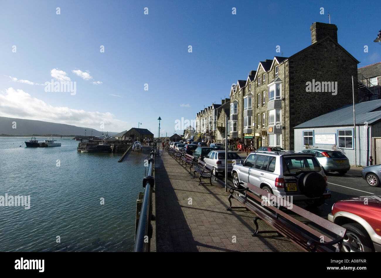 The Welsh seaside town of Barmouth in North Wales on the coast of ...