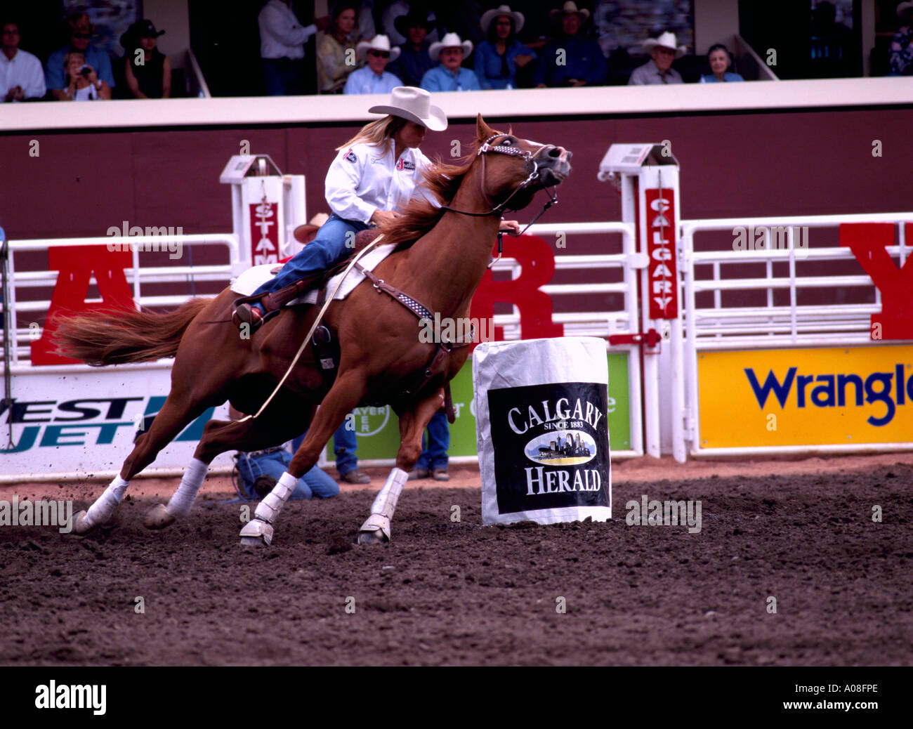Ladies barrel racing calgary stampede hi-res stock photography and ...