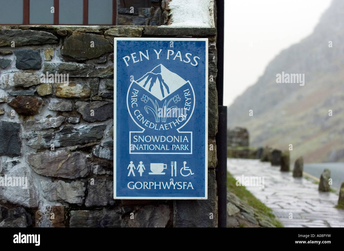 Pen y Pass the highest point in the road through the Snowdonia National ...