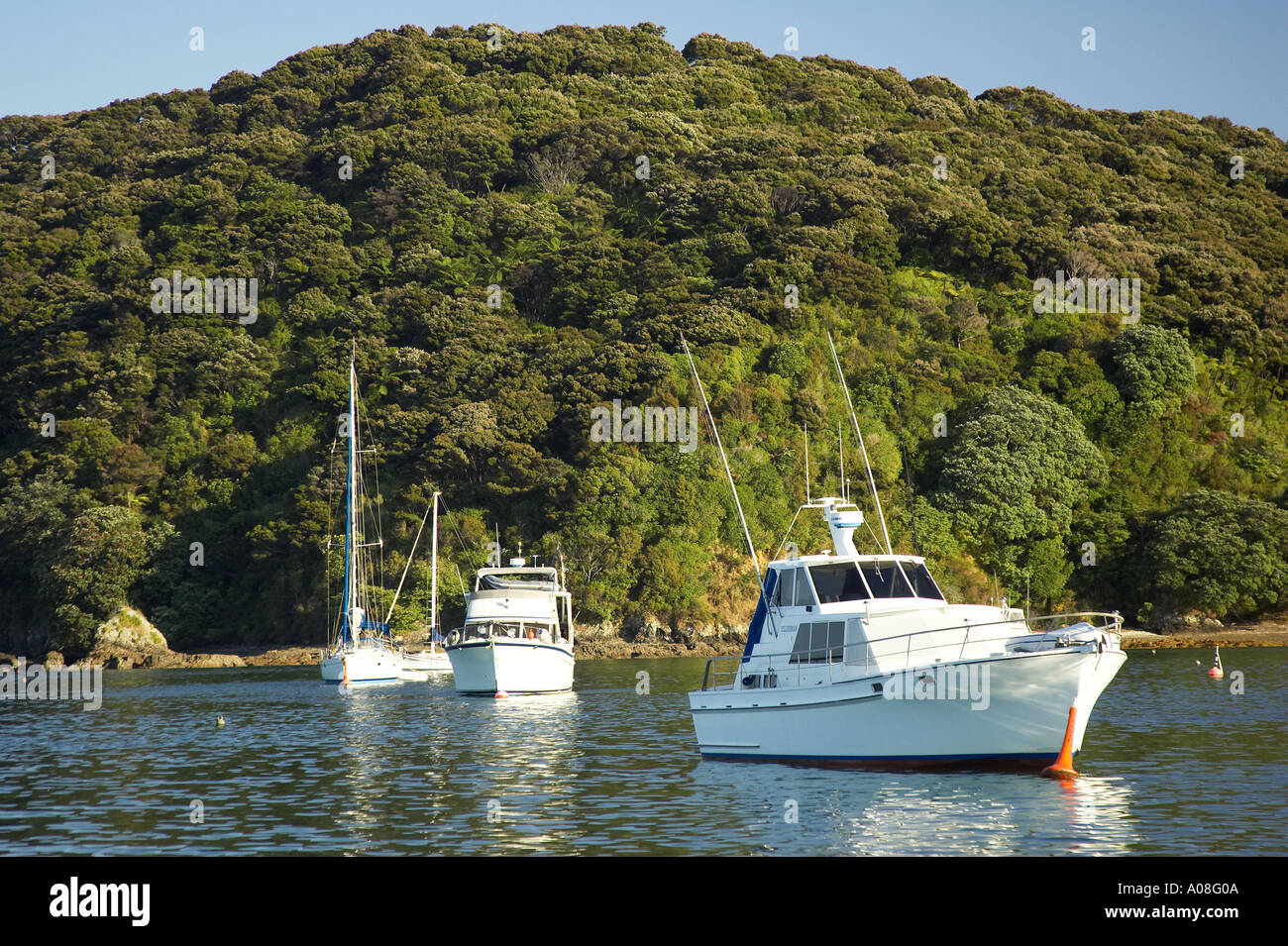 Boats Russell Bay of Islands Northland New Zealand Stock Photo - Alamy