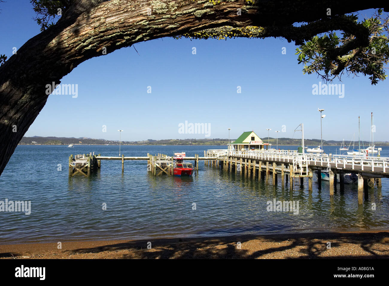 Wharf Russell Bay of Islands Northland New Zealand Stock Photo - Alamy