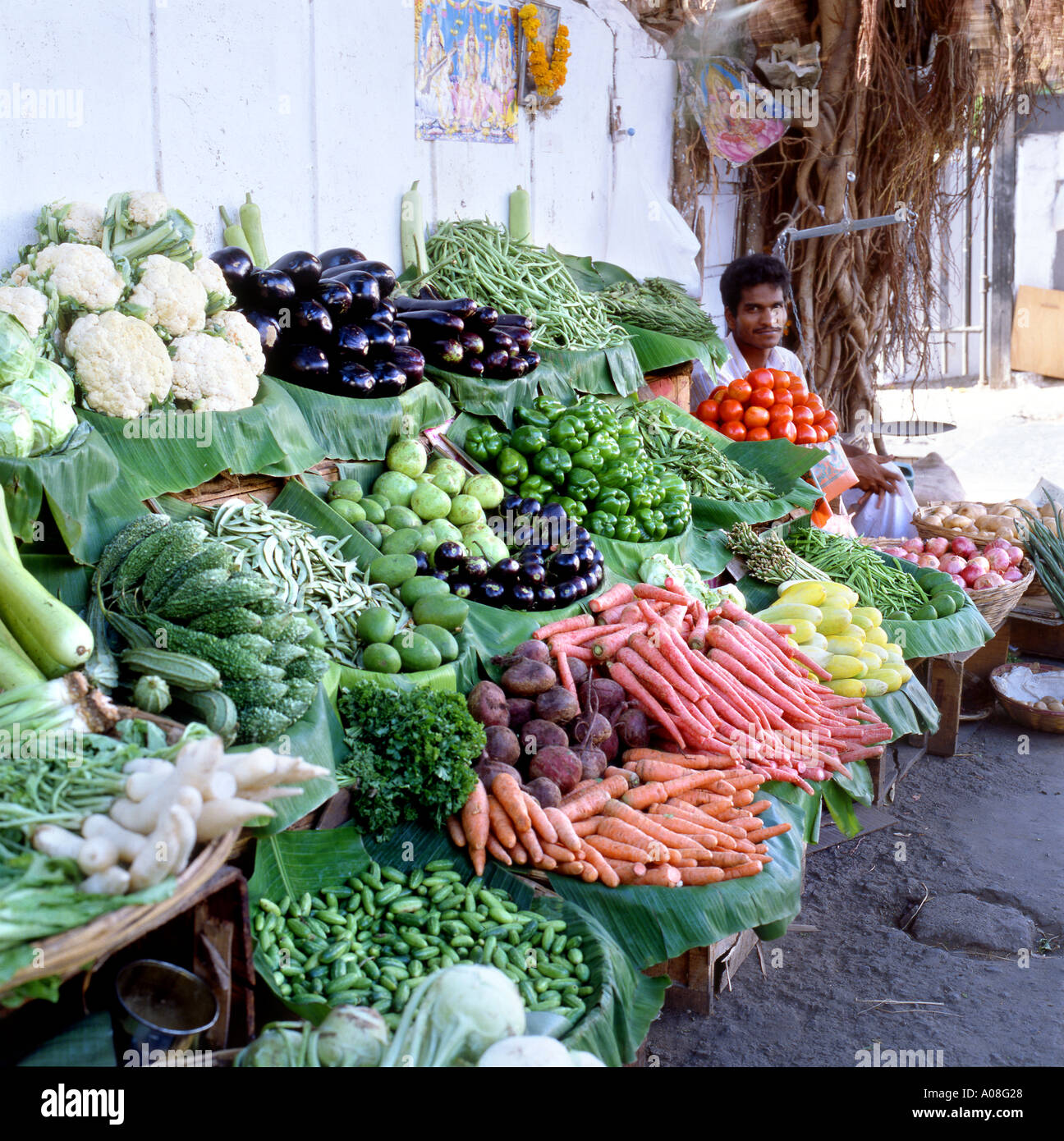 Bombay Street Grocer India Stock Photo - Alamy