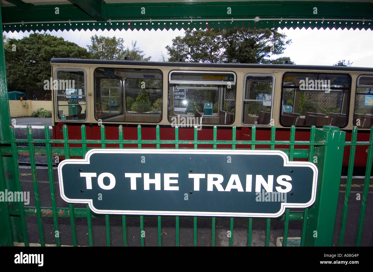 The Snowdon Mountain railway station and train in the small town of ...