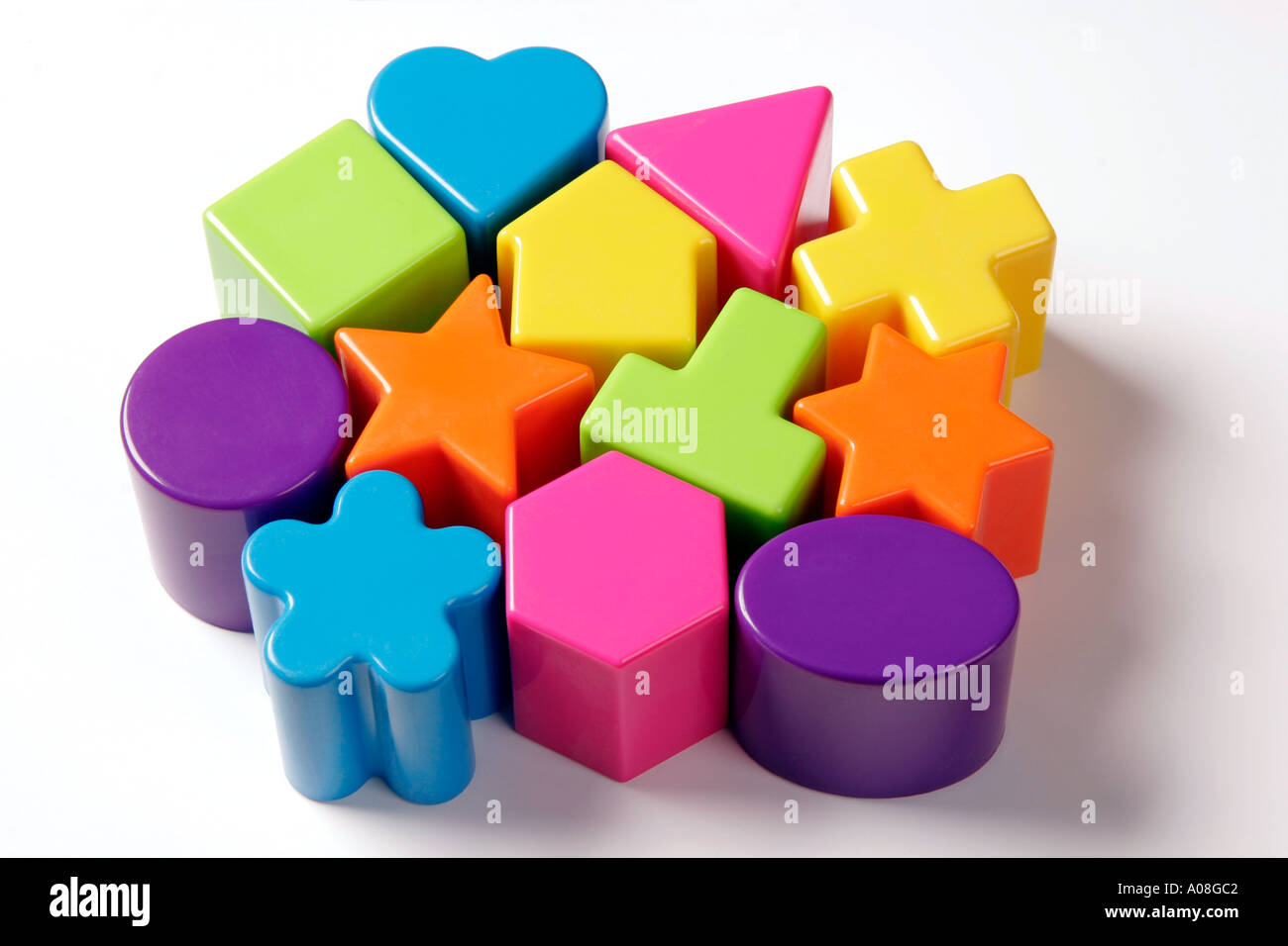 plastic coloured toy shapes Stock Photo - Alamy