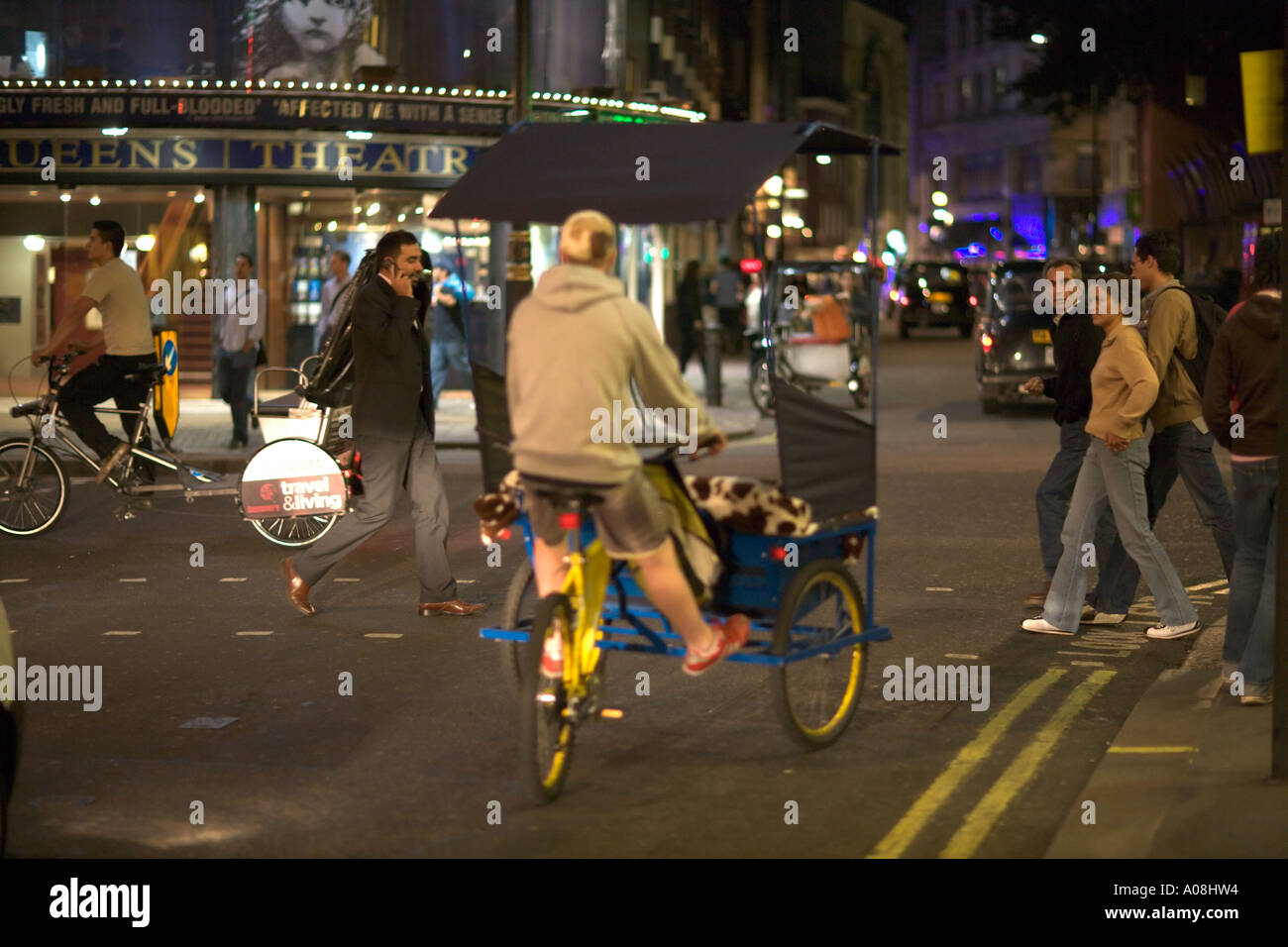 Street scene near Shaftesbury Avenue in London's theatre district Stock ...