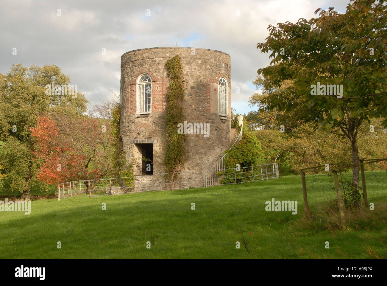 Folly Maenan Hall Conwy Valley North West Wales Stock Photo - Alamy