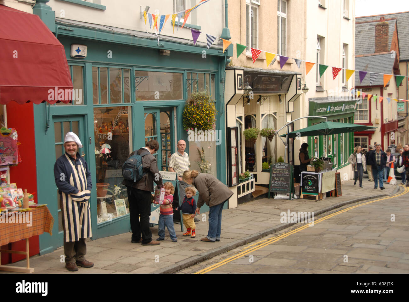 People and Shops Conwy Food Festival Conwy North West Wales Stock Photo ...