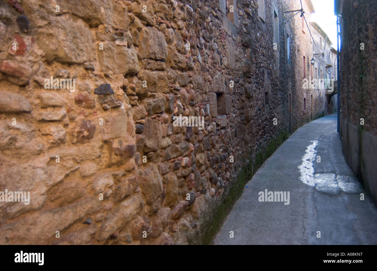 empty alleyway in the medieval town of Corsa in the province of ...