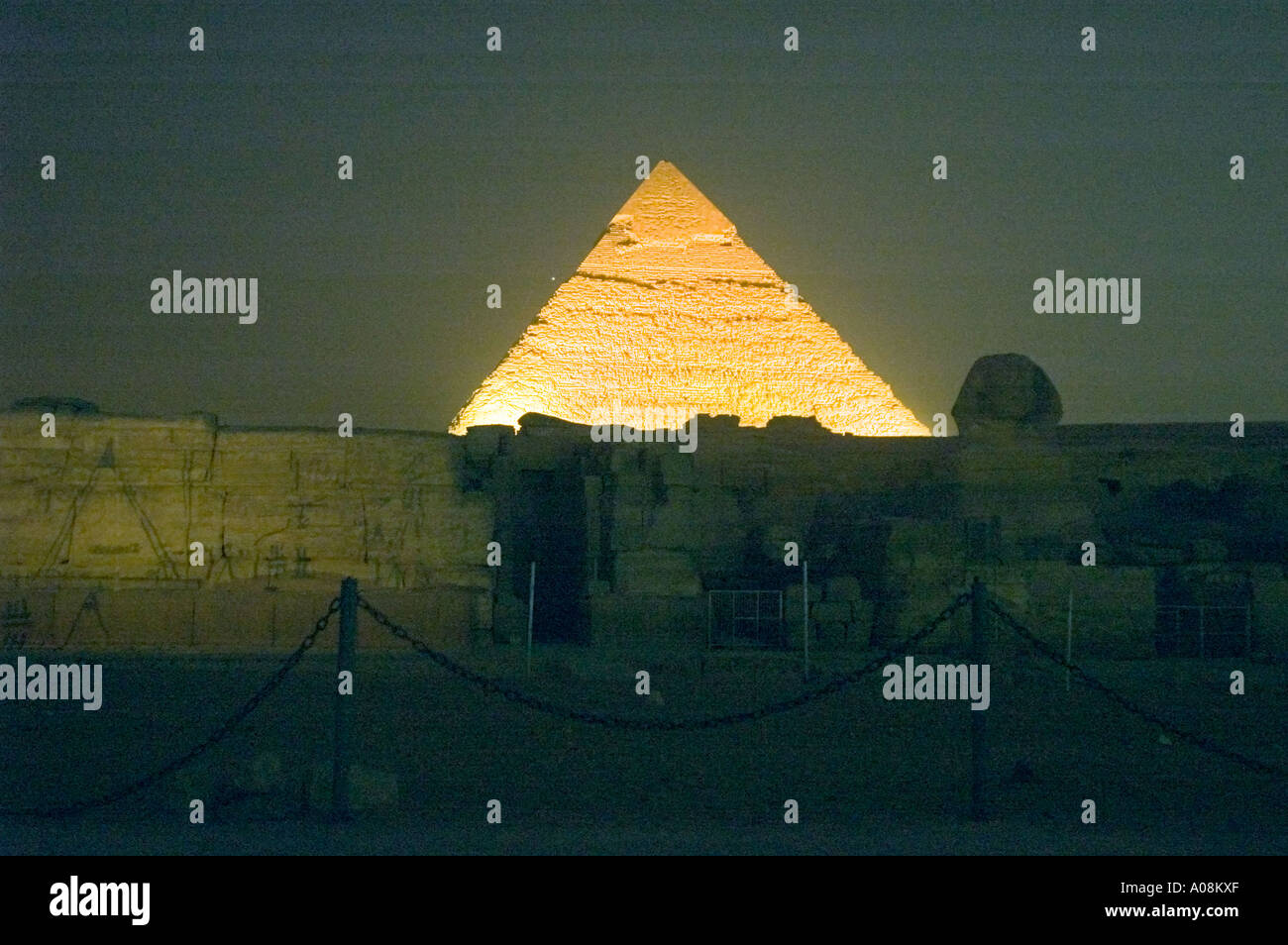 Light and Sound show at the Pyramids, Giza, Cairo, Egypt, Africa Stock ...