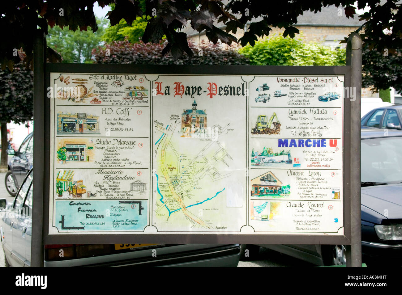 Information map La Haye Pesnel Stock Photo - Alamy