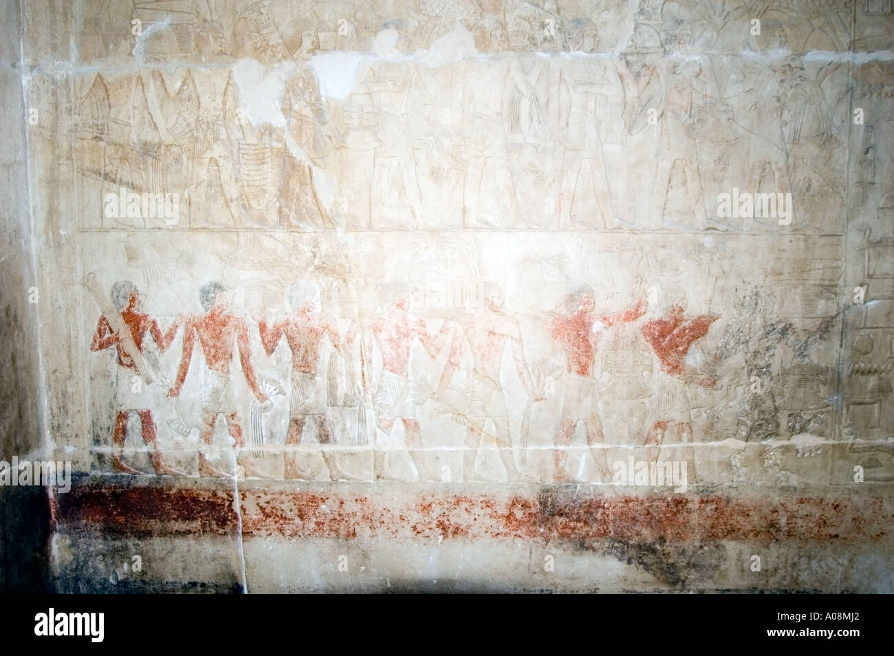 Ancient inscriptions inside a tomb at the Pyramid complex at Saqqara ...