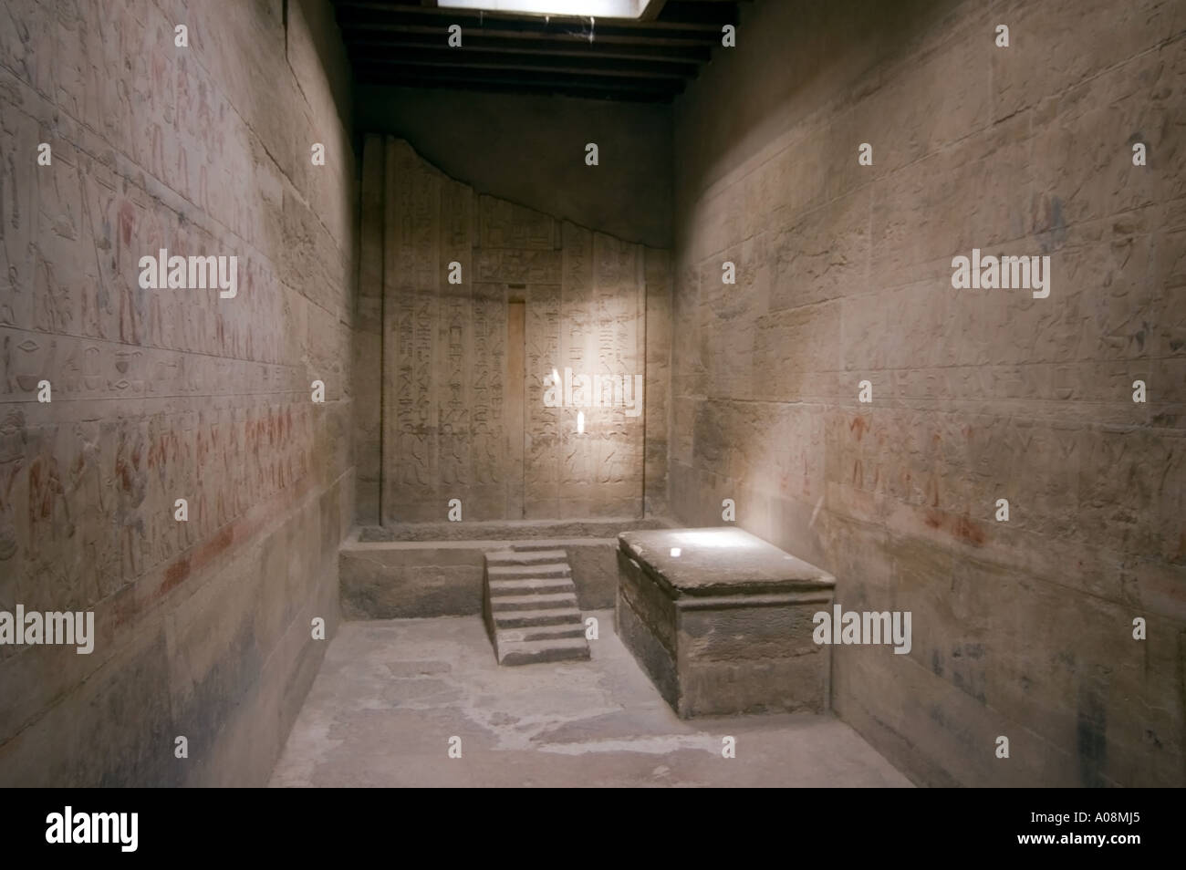 Ancient inscriptions inside a tomb at the Pyramid complex at Saqqara ...