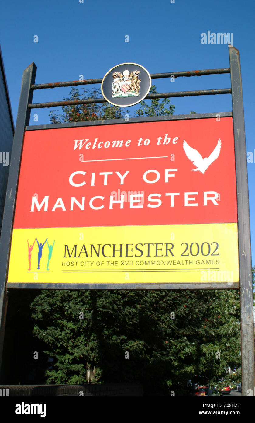 Welcome To The City of Manchester Stock Photo - Alamy