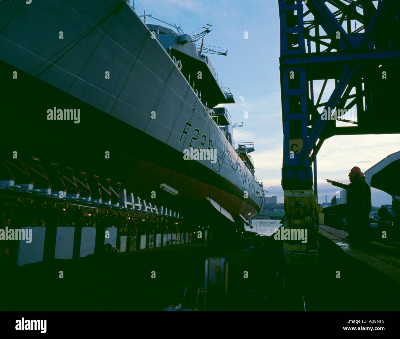 Launching a warship; HMS Marlborough from Swan Hunters shipyard ...