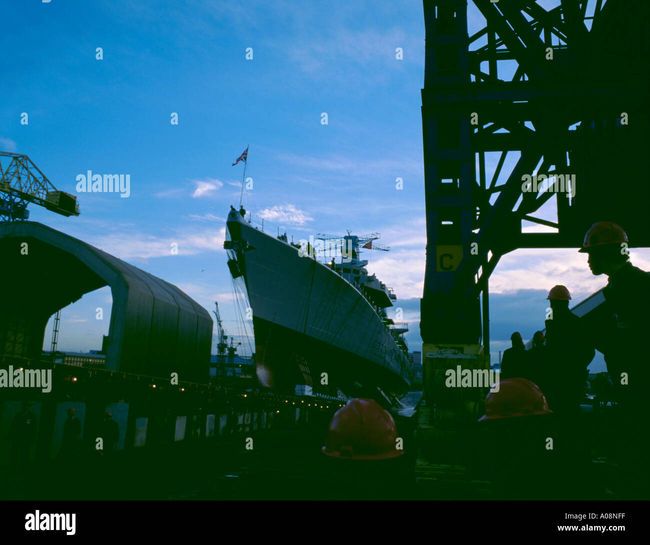 Launching a warship; HMS Marlborough from Swan Hunters shipyard ...
