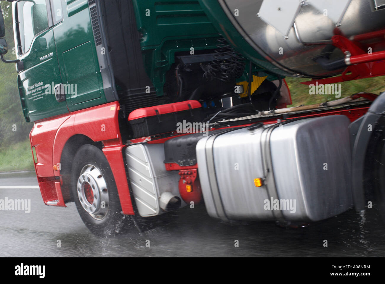 Lorry travelling at speed on a motorway Stock Photo - Alamy